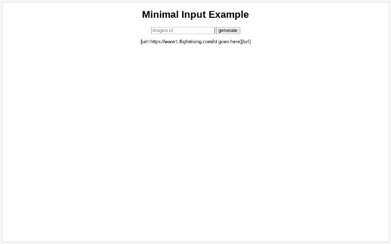 Minimal Input Example ― Perchance Generator