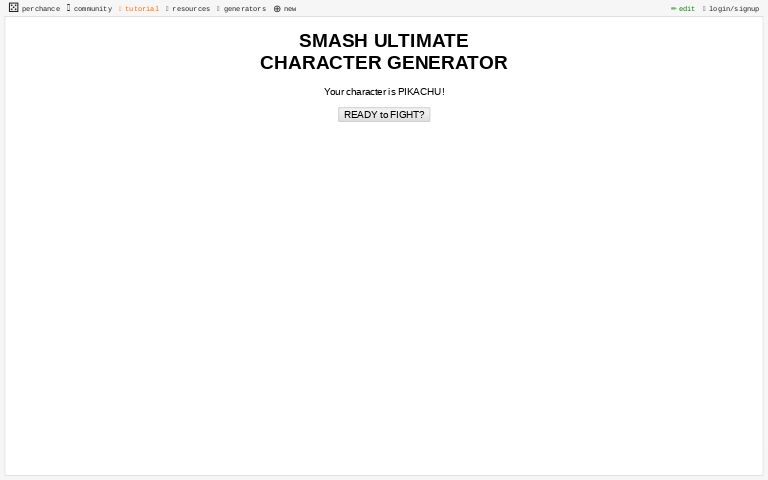 SMASH ULTIMATE CHARACTER GENERATOR