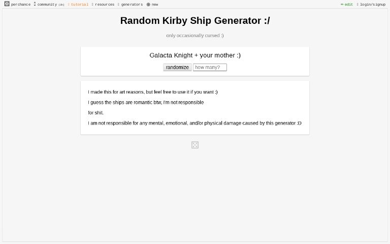 Random Kirby Ship Generator