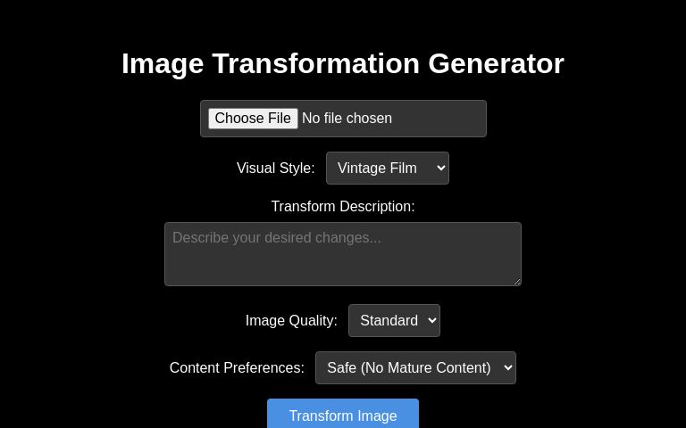Image Transformation Generator
