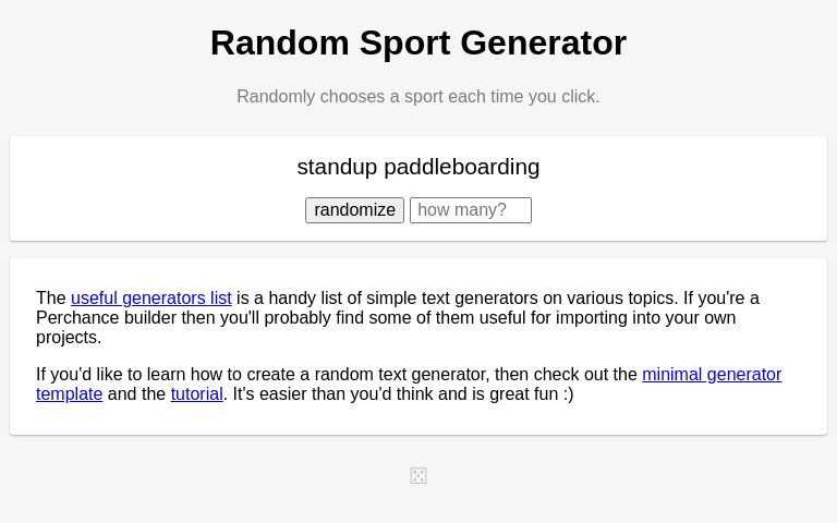 Random Sport Generator