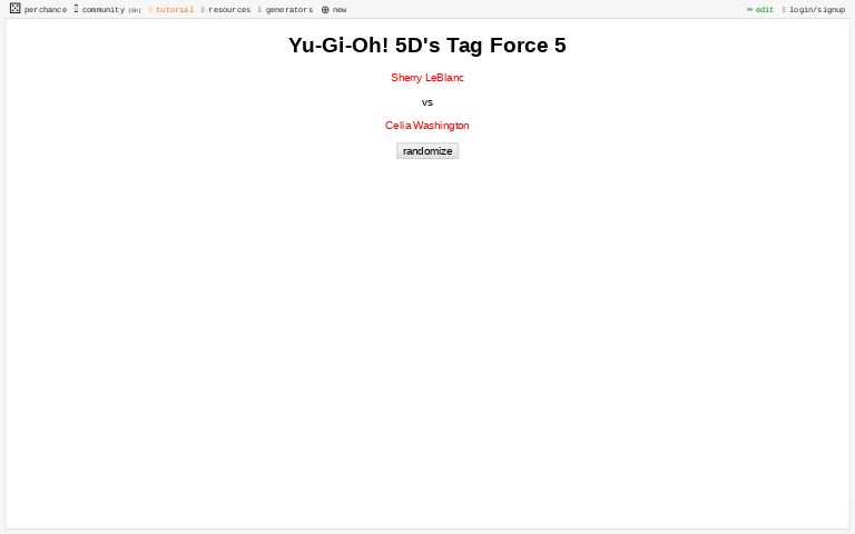 Yu-Gi-Oh! 5D's Tag Force 5 ― Perchance Generator