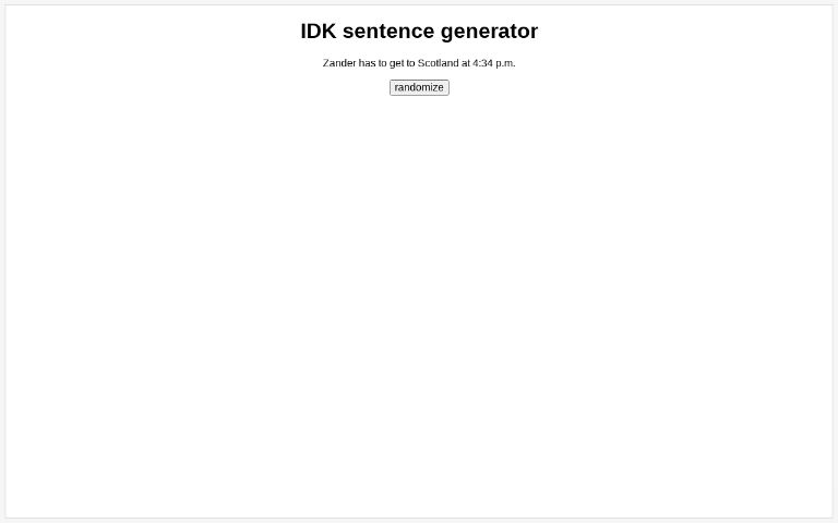 IDK sentence generator
