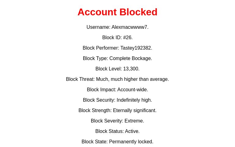 Account Blocked ― Perchance Generator