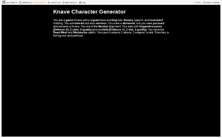 Knave Character Generator
