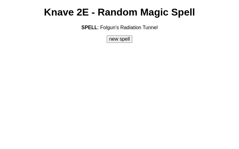 Knave 2E - Random Magic Spell ― Perchance Generator
