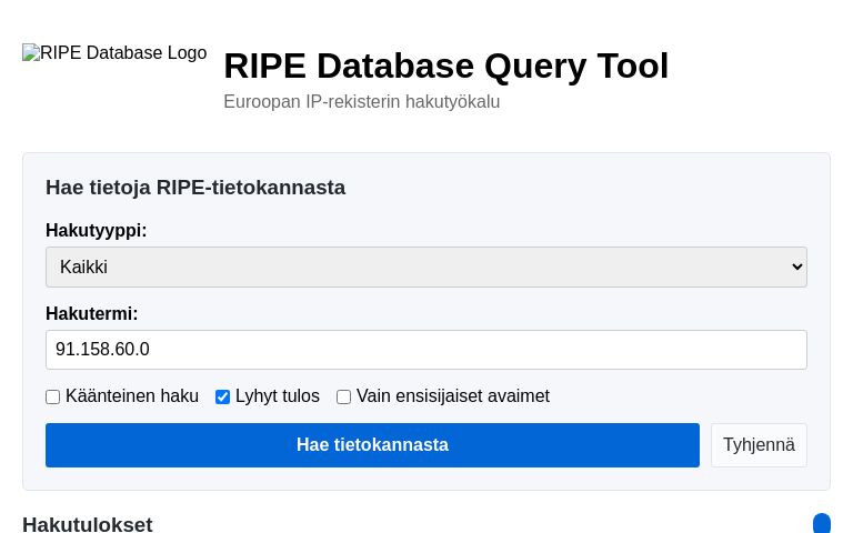 RIPE Database Query Tool ― Perchance Generator