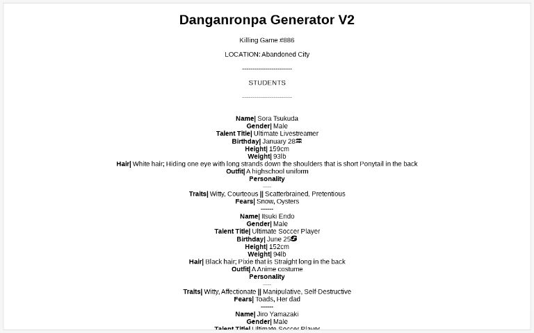 Danganronpa Generator V2