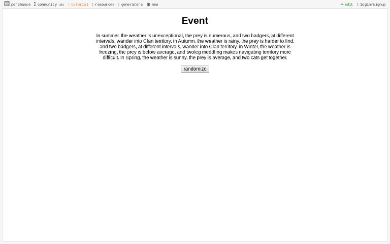 Event ― Perchance Generator