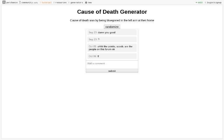 Cause of Death Generator