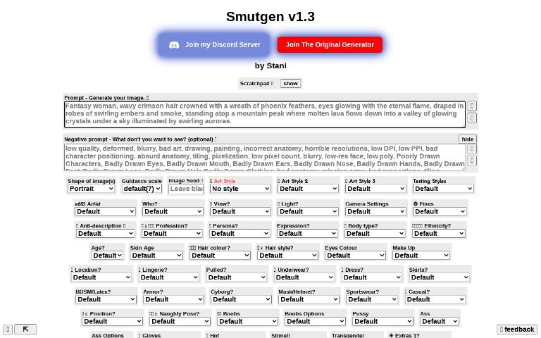 Smutgen v1.3 ― Perchance Generator