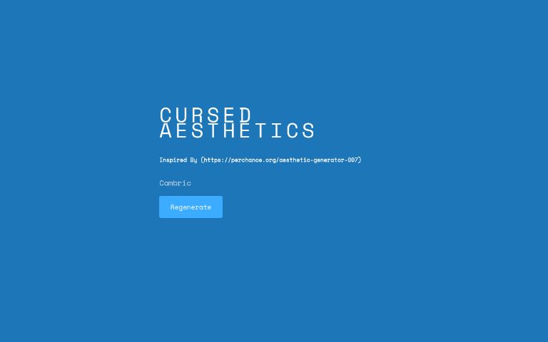 Cursed Aesthetics ― Perchance Generator