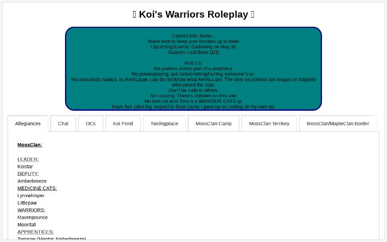 🪷 Koi's Warriors Roleplay 🪷