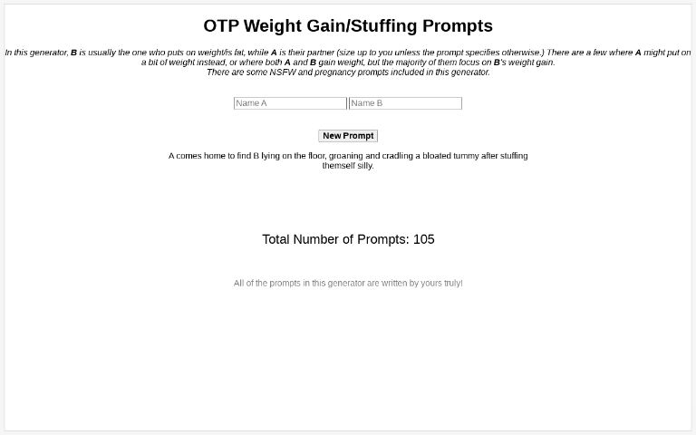 OTP Weight Gain/Stuffing Prompts ― Perchance Generator