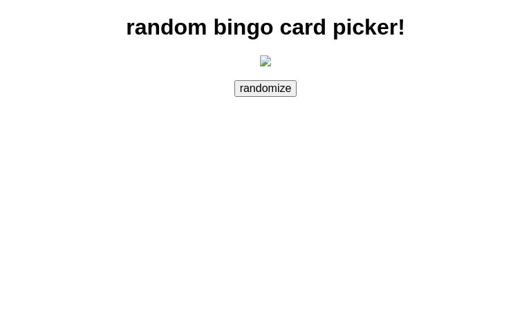 random bingo card picker! ― Perchance Generator