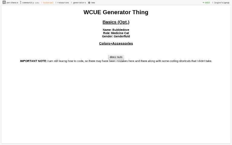 WCUE Generator Thing