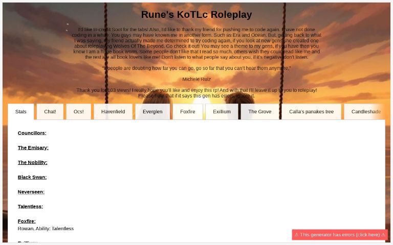 Rune's KoTLc Roleplay