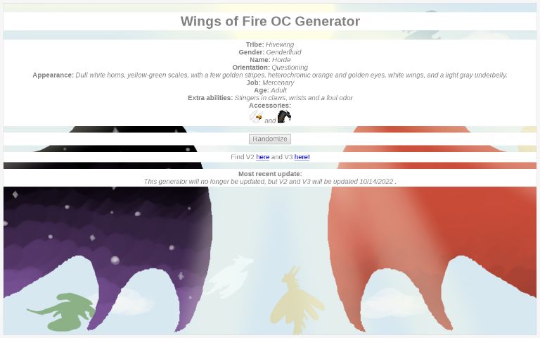Wings of Fire OC Generator