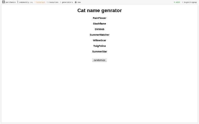 Cat name genrator ― Perchance Generator