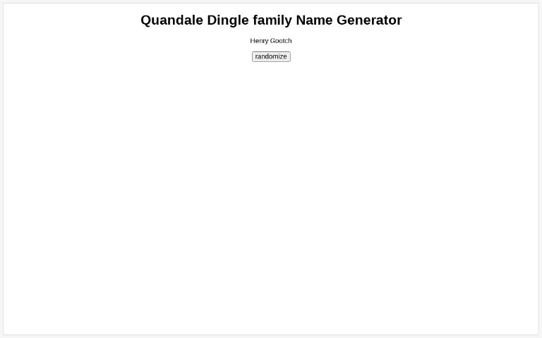 Quandale Dingle family Name Generator