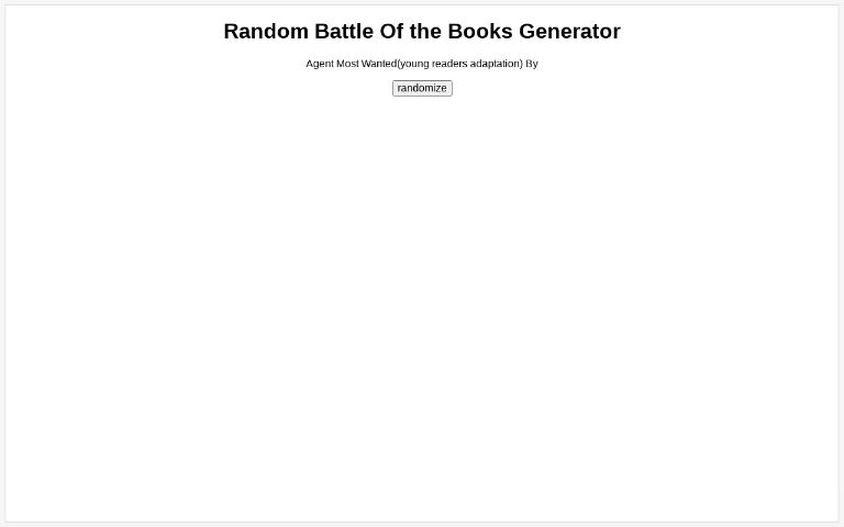 Random Battle Of the Books Generator