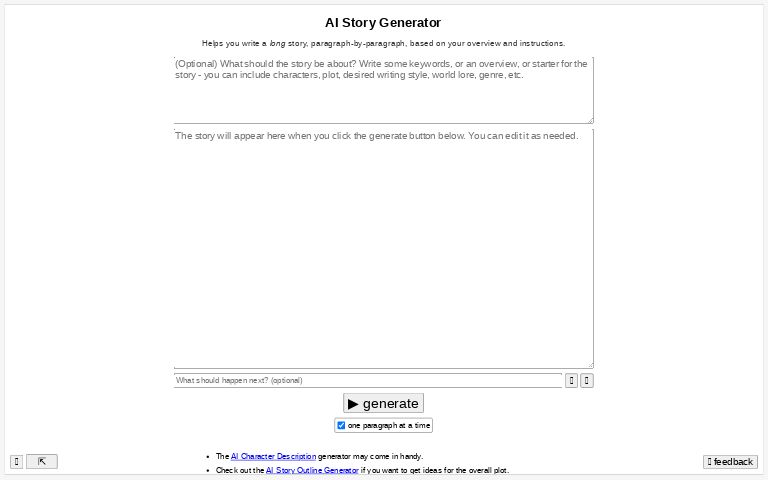 AI Story Generator (free, unlimited, no sign-up)