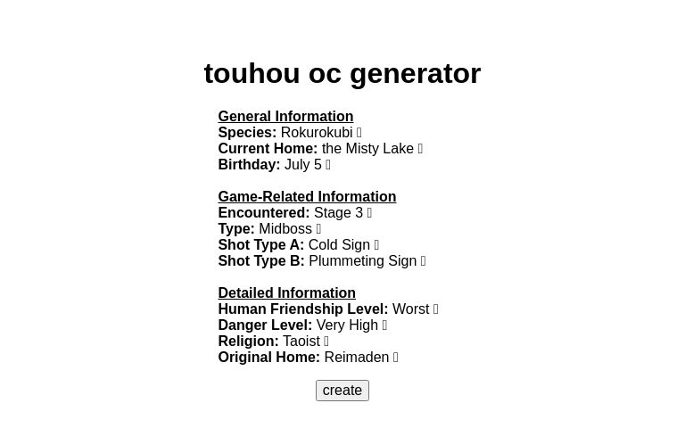 touhou oc generator