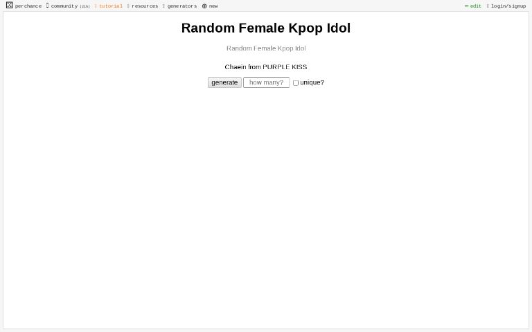 Random Female Kpop Idol ― Perchance Generator