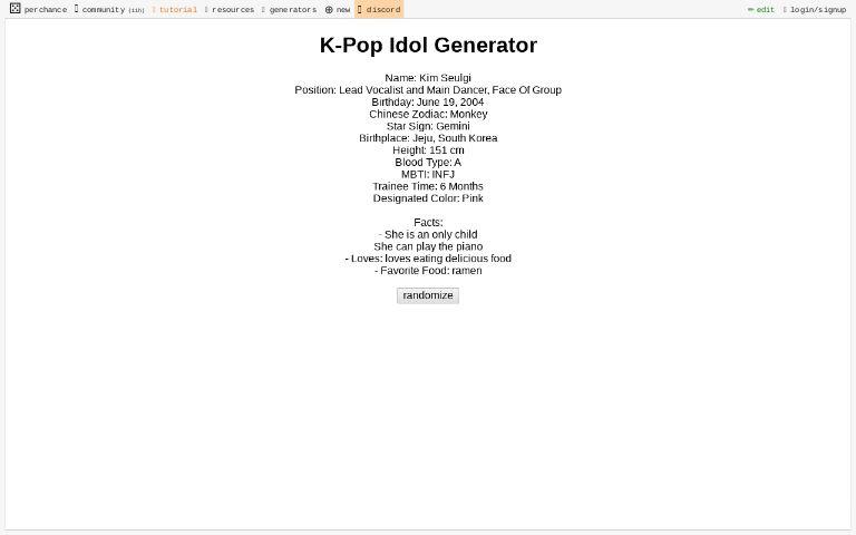 K-Pop Idol Generator