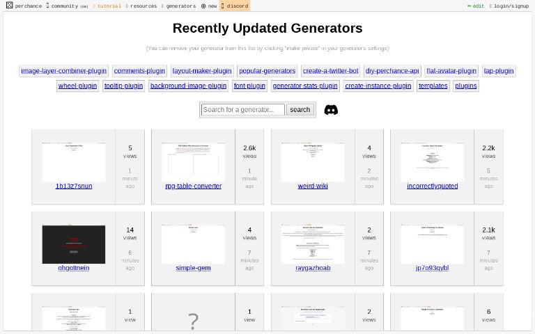Recently Updated Generators