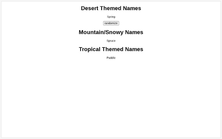 Desert Themed Names ― Perchance Generator