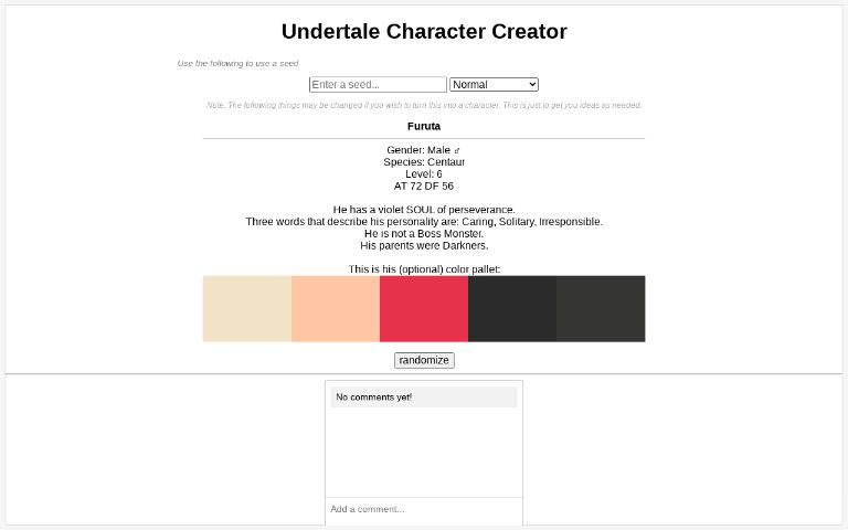 Undertale Character Creator ― Perchance Generator
