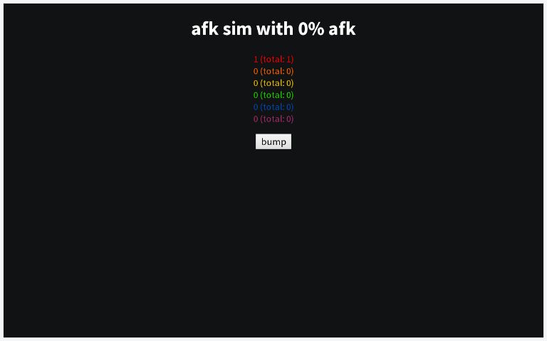 afk sim with 0% afk ― Perchance Generator