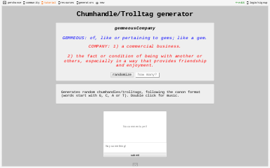 Chumhandle/Trolltag generator