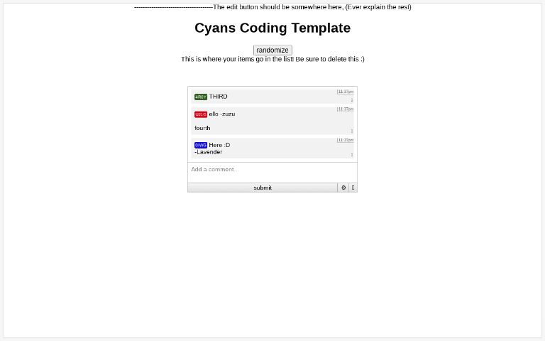 Cyans Coding Template ― Perchance Generator