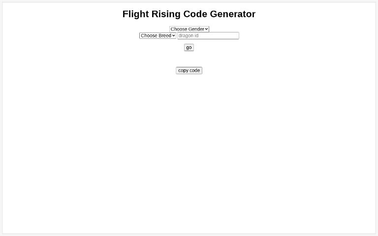 Flight Rising Code Generator