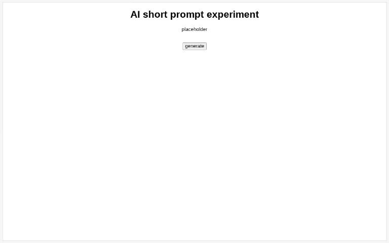 AI short prompt experiment ― Perchance Generator