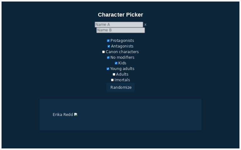 Character Picker Perchance Generator