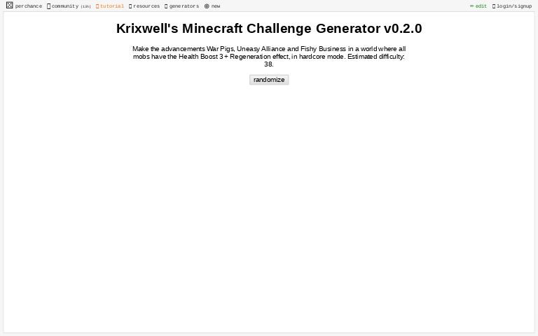 Krixwell's Minecraft Challenge Generator v0.2.0