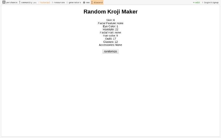 Random Kroji Maker ― Perchance Generator