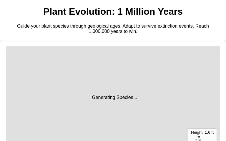 Plant Evolution: 1 Million Years ― Perchance Generator