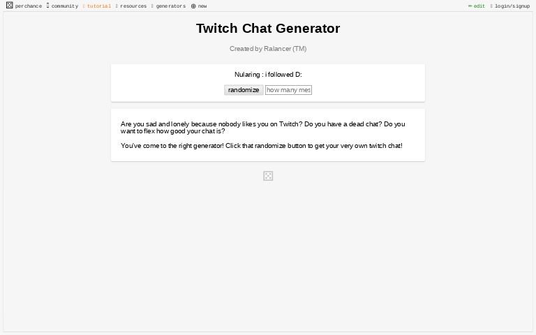 Twitch Chat Generator