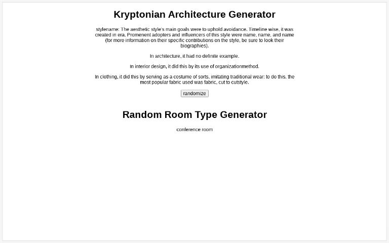 Kryptonian Architecture Generator