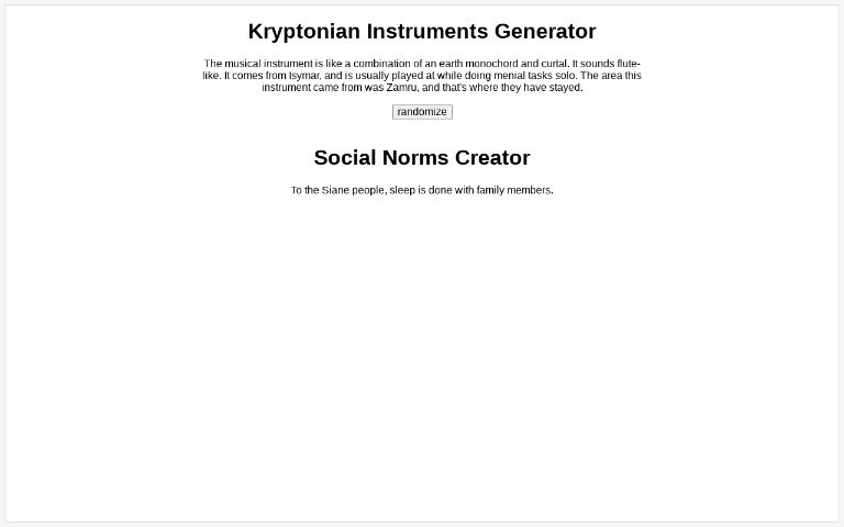Kryptonian Instruments Generator