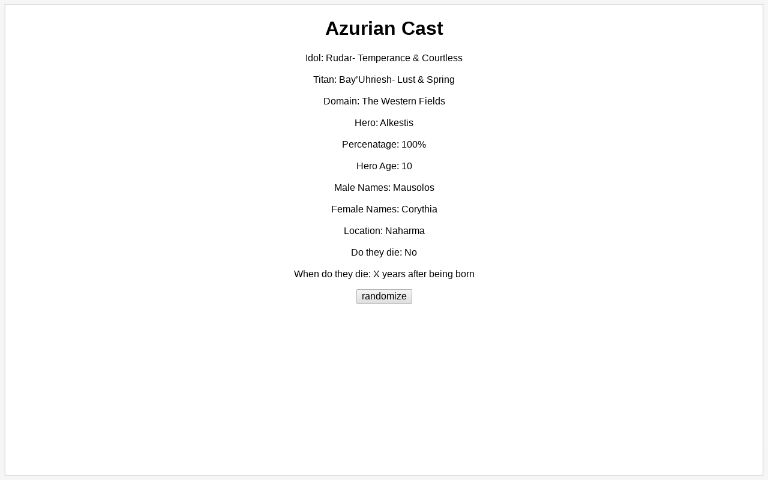 Azurian Cast ― Perchance Generator