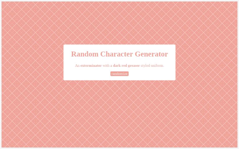 Random Character Generator