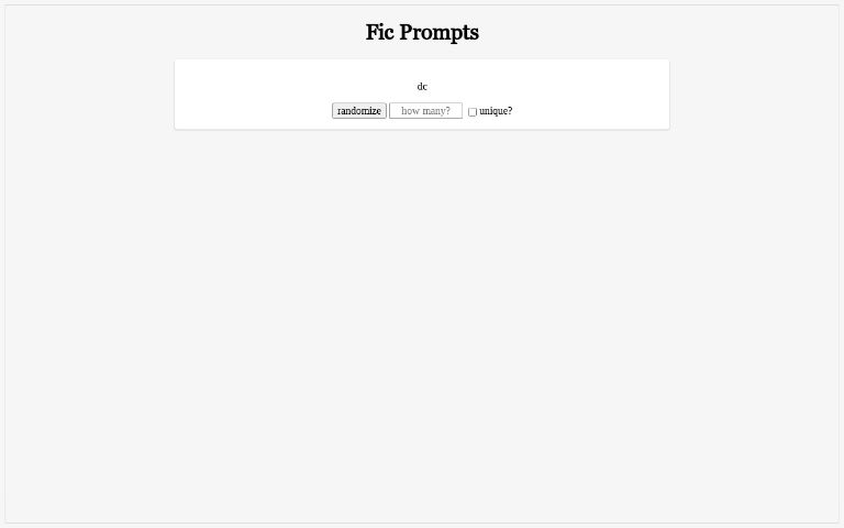 Fic Prompts ― Perchance Generator