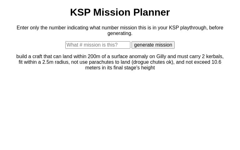 KSP Mission Planner ― Perchance Generator