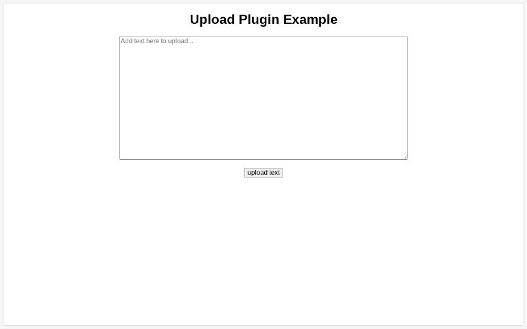 Upload Plugin Example