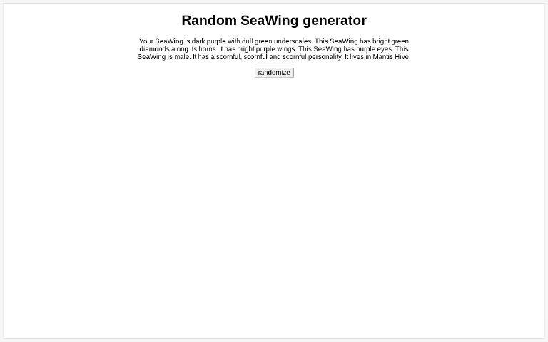 Random SeaWing generator